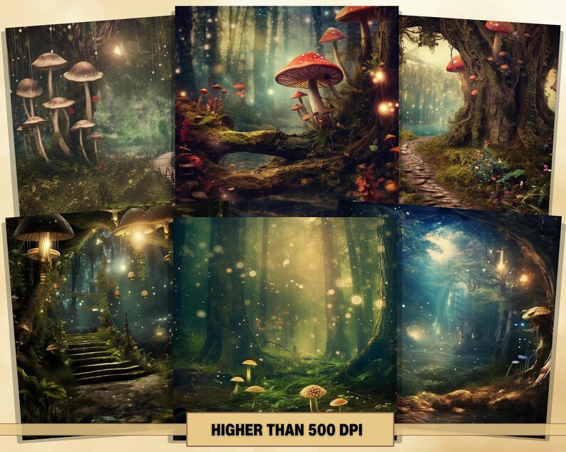 Printable Enchanted Fairy Forest Digital Papers, Fantasy Pages ...