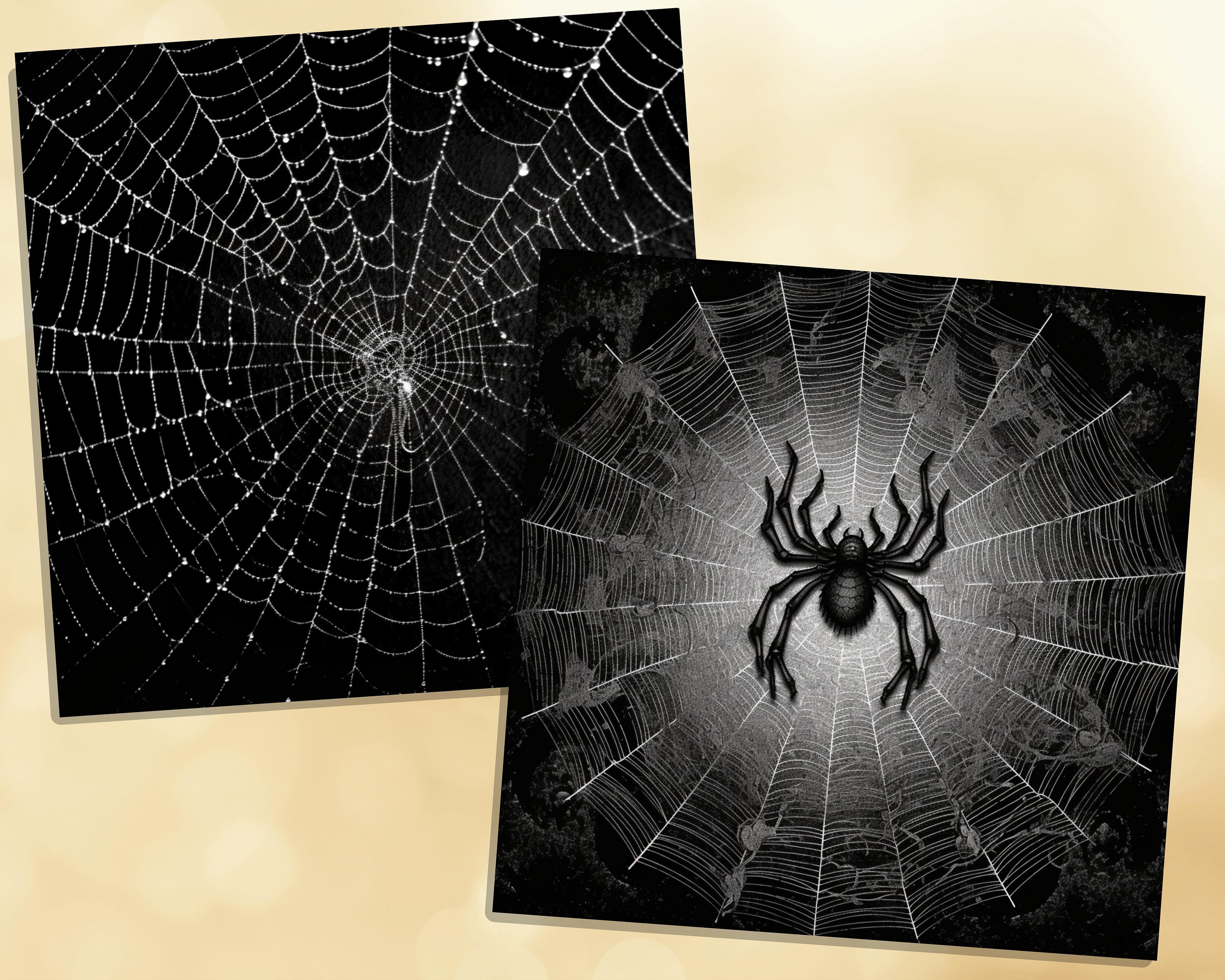 Printable Creepy Spider Digital Paper Scary Cobweb Pages - Etsy