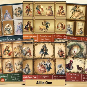 Printable Fairytale Digital Papers Mega Bundle, Fairy Tale Page Bundles ...