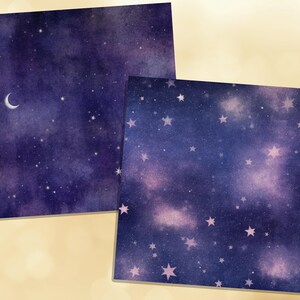Printable Twilight Skies Digital Papers, Night Sky and Stars Pages ...