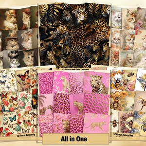 Printable Animals Digital Paper Mega Bundle, Animal Textures Bundles ...