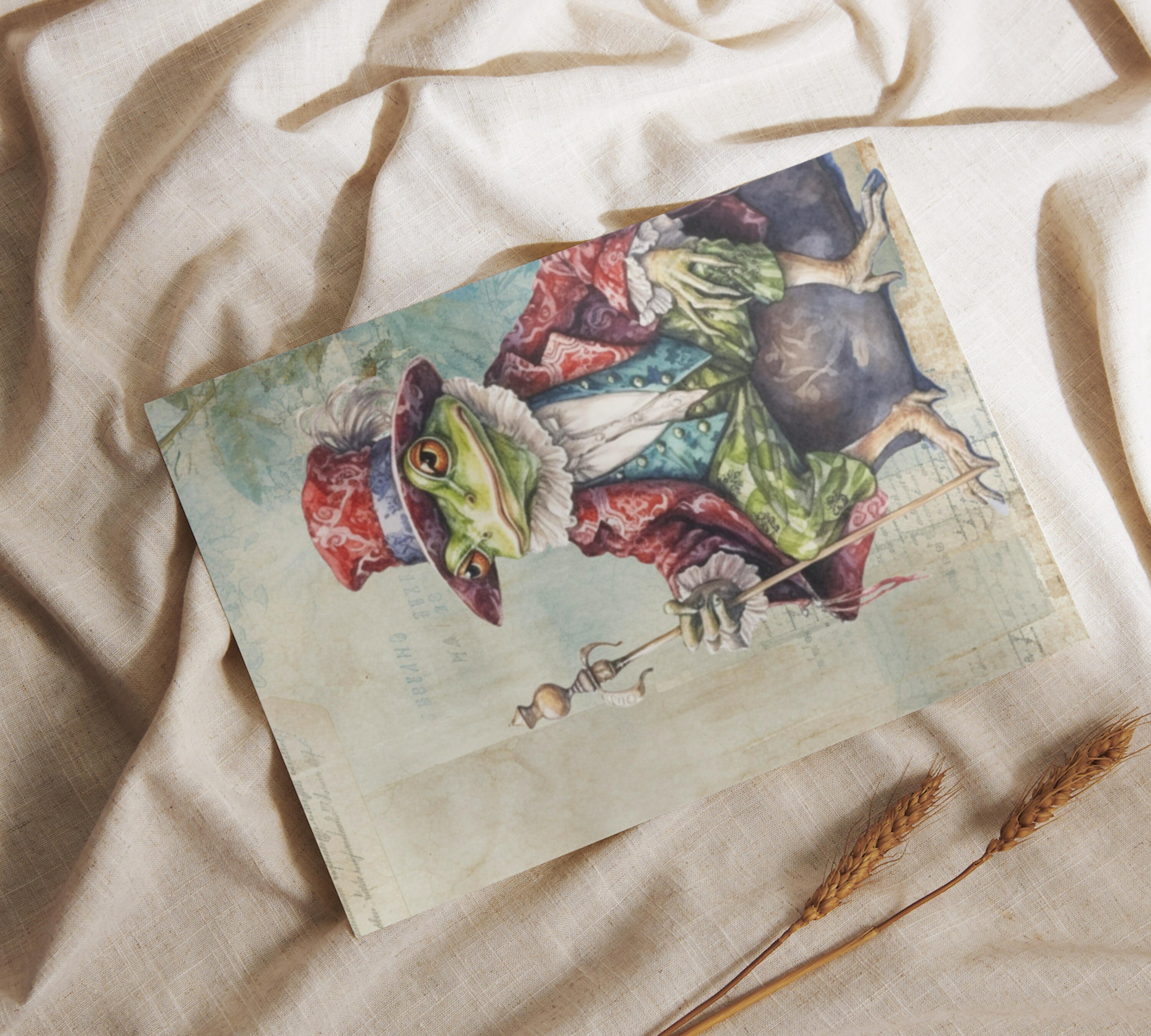 Printable Frog Watercolor Paper, Cute Dressed Frog Ephemera, Frog and Toad Pages, Fairytale ...