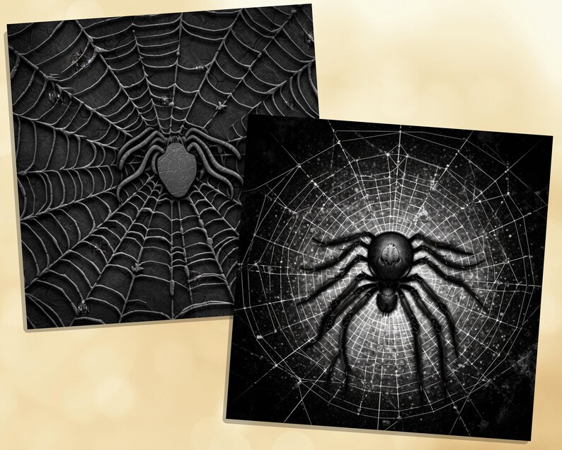 Printable Creepy Spider Digital Paper Scary Cobweb Pages - Etsy