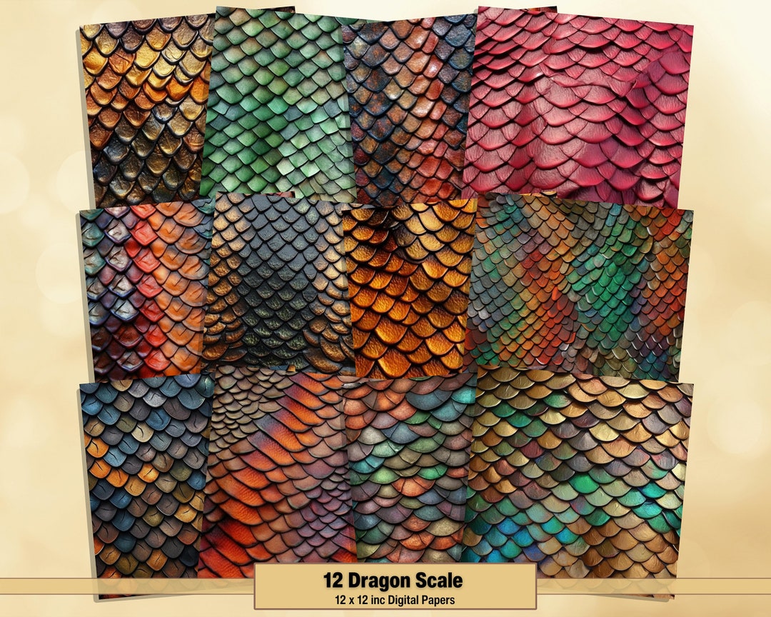 Printable Dragon Scale Digital Papers, Dragonscale Textures Pages ...