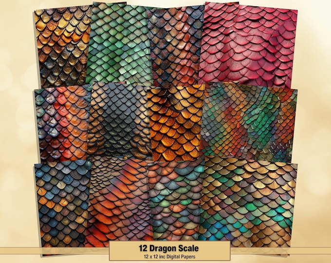 Mermaid Scales Digital Paper Fish Scales Texture Digital Scrapbook Gold ...