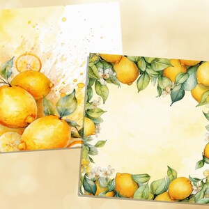 Printable Vintage Lemon Digital Paper, Summer Fruit Pages, Background ...