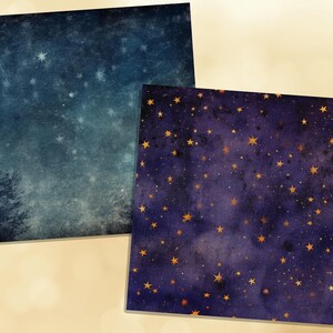 Printable Twilight Skies Digital Papers, Night Sky and Stars Pages ...