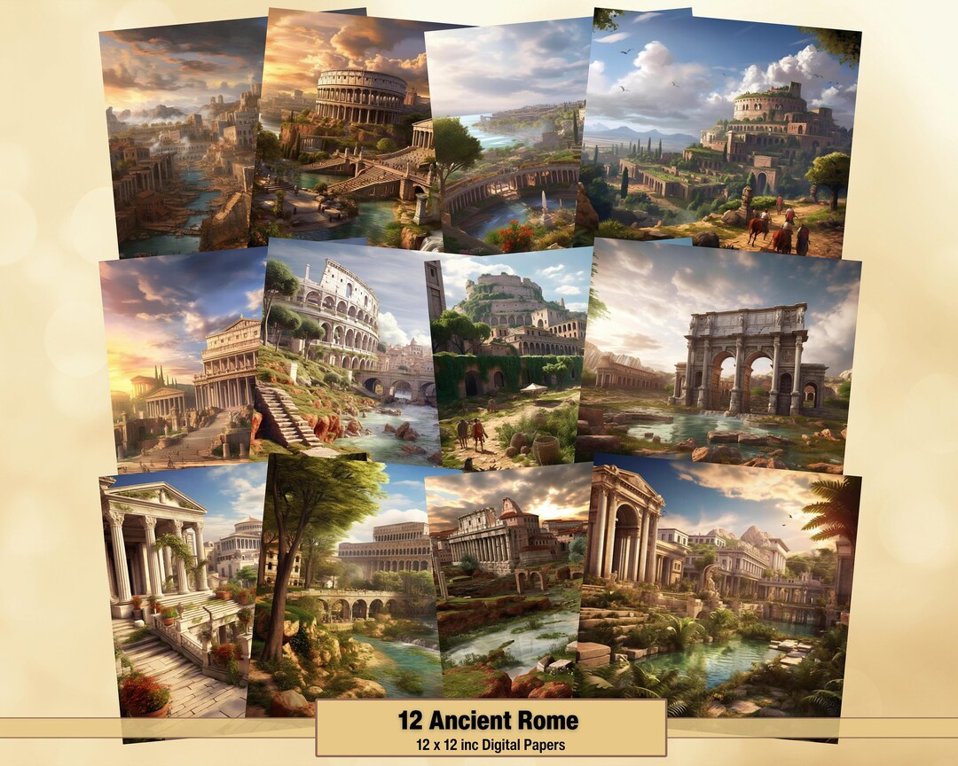 Printable Ancient Rome Digital Paper, Rome Ruins Pages, Ancient Italy ...