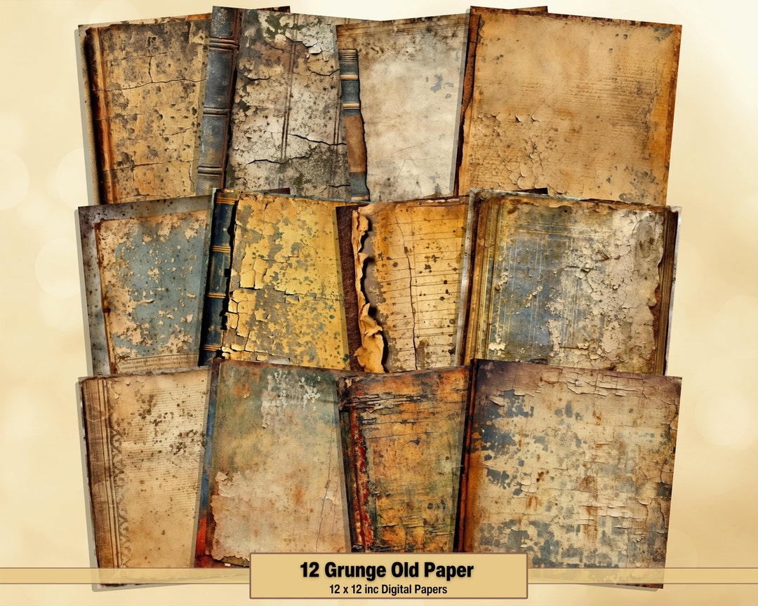 Printable Grunge Old Digital Papers, Antique Pages, Shabby Texture ...