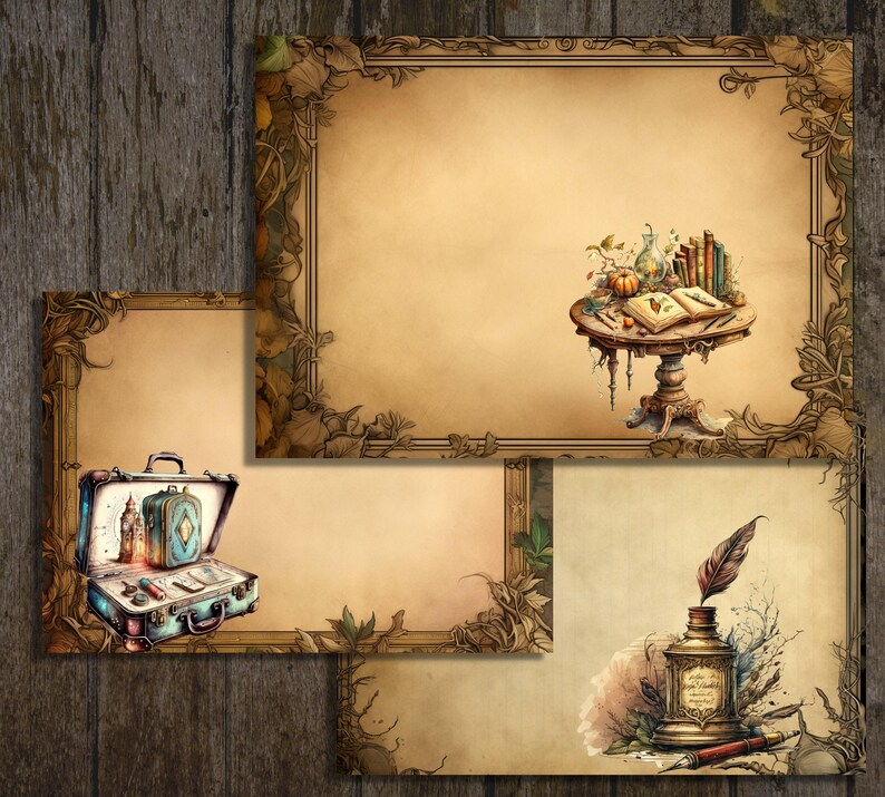 Printable Magic School Digital Paper Book of Shadows - Etsy