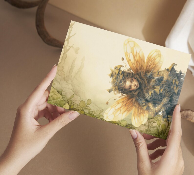 Printable Bee Fairy Digital Paper Enchanted Fairies Ephemera - Etsy