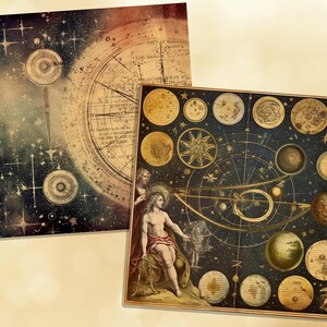 Printable Mystic Occult Digital Papers, Vintage Pages, Background ...