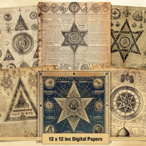 Printable Mystic Occult Digital Papers, Gothic Pages, Witchy Background ...