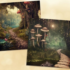 Printable Enchanted Fairy Forest Digital Papers, Fantasy Pages ...