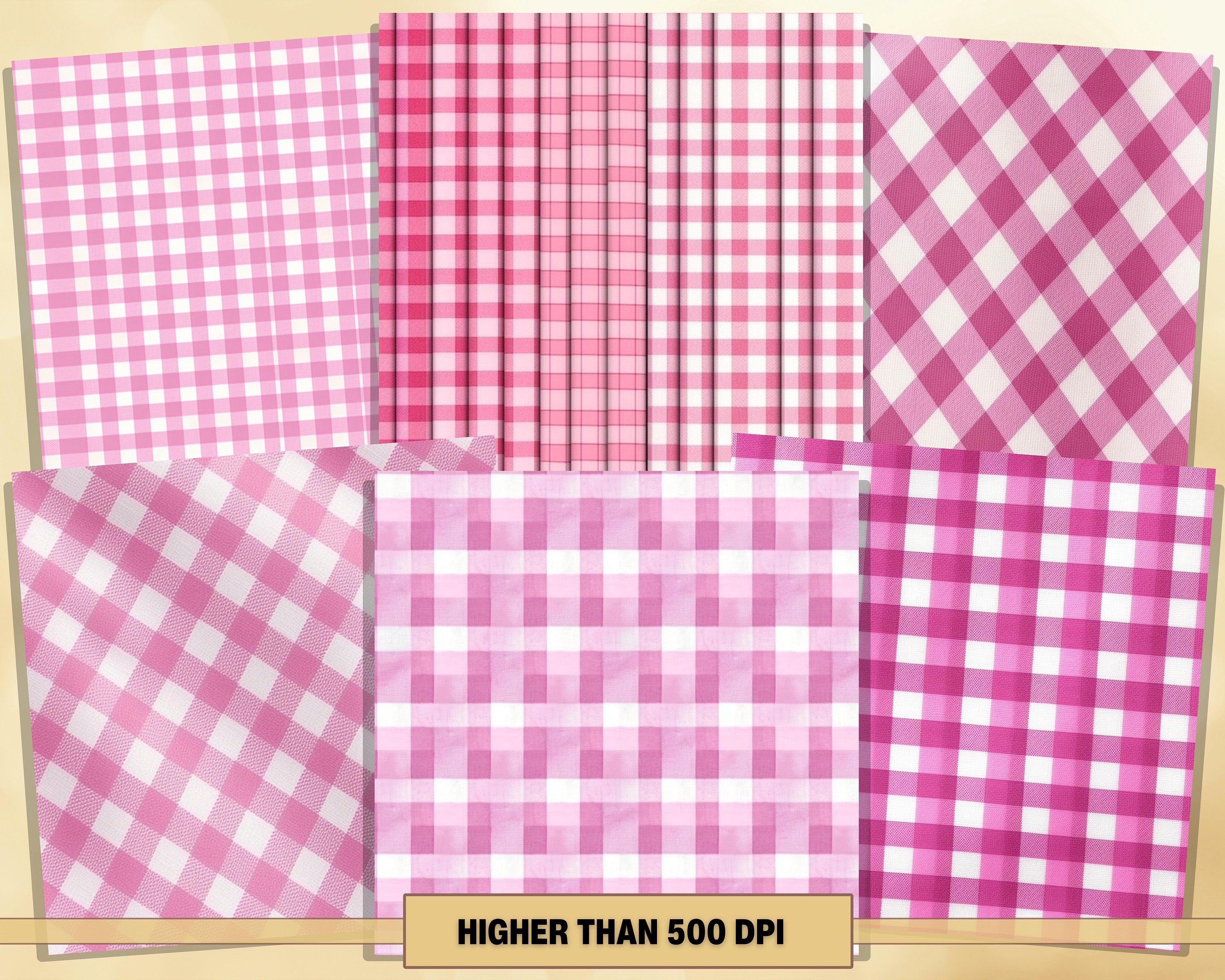 Printable Pink Plaid Digital Papers, Gingham Pattern Page, Lumberjack ...