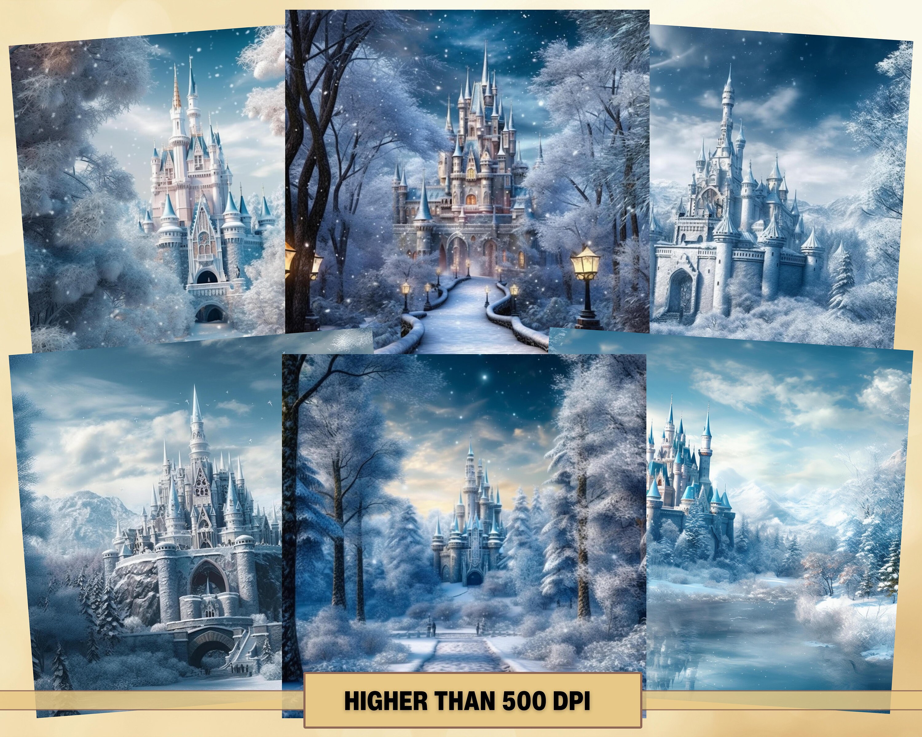 Printable Winter Wonderland Digital Papers, Snow Forest Pages, Winter ...