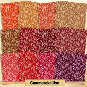 Printable 200 Seamless Paisley Pattern Digital Papers, Paisley Colour ...