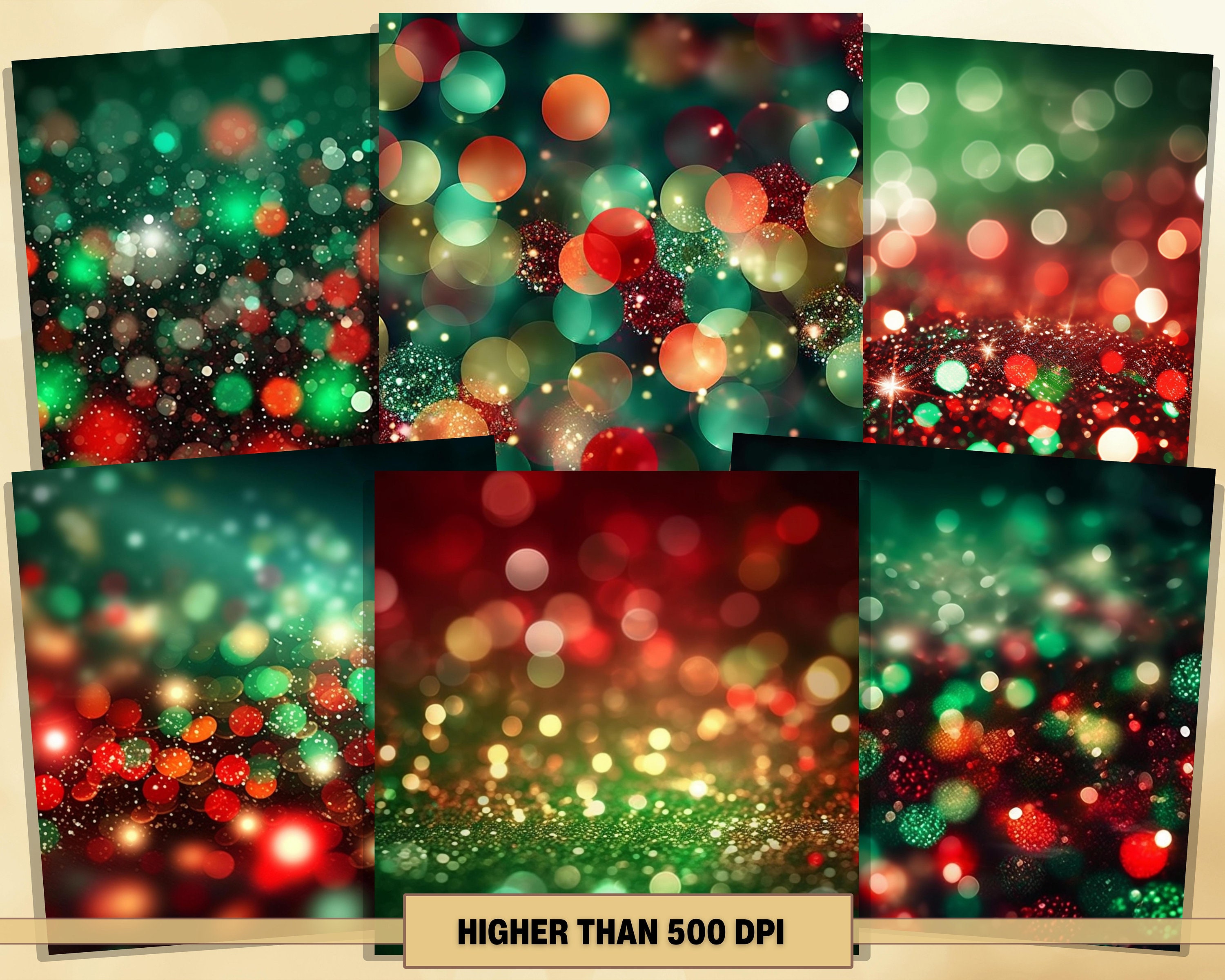 Printable Christmas Bokeh Digital Papers, Glitter Pages, Sparkle ...