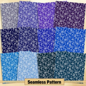 Printable 200 Seamless Paisley Pattern Digital Papers, Paisley Colour ...