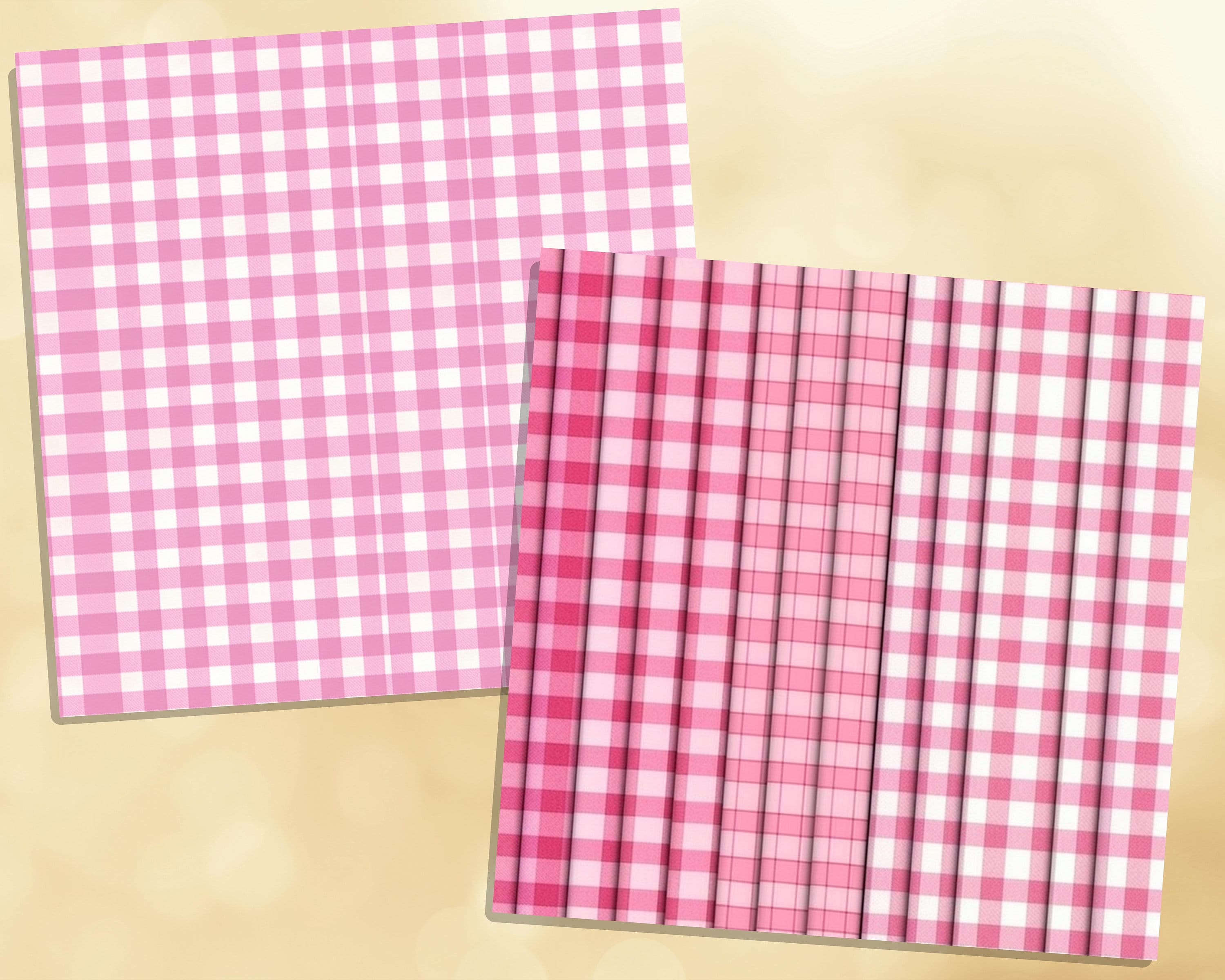 Printable Pink Plaid Digital Papers, Gingham Pattern Page, Lumberjack ...