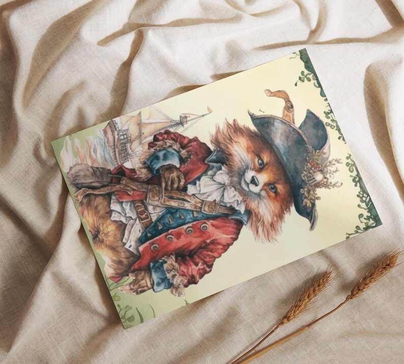 Printable Victorian Fox Digital Paper Dressed Animals - Etsy