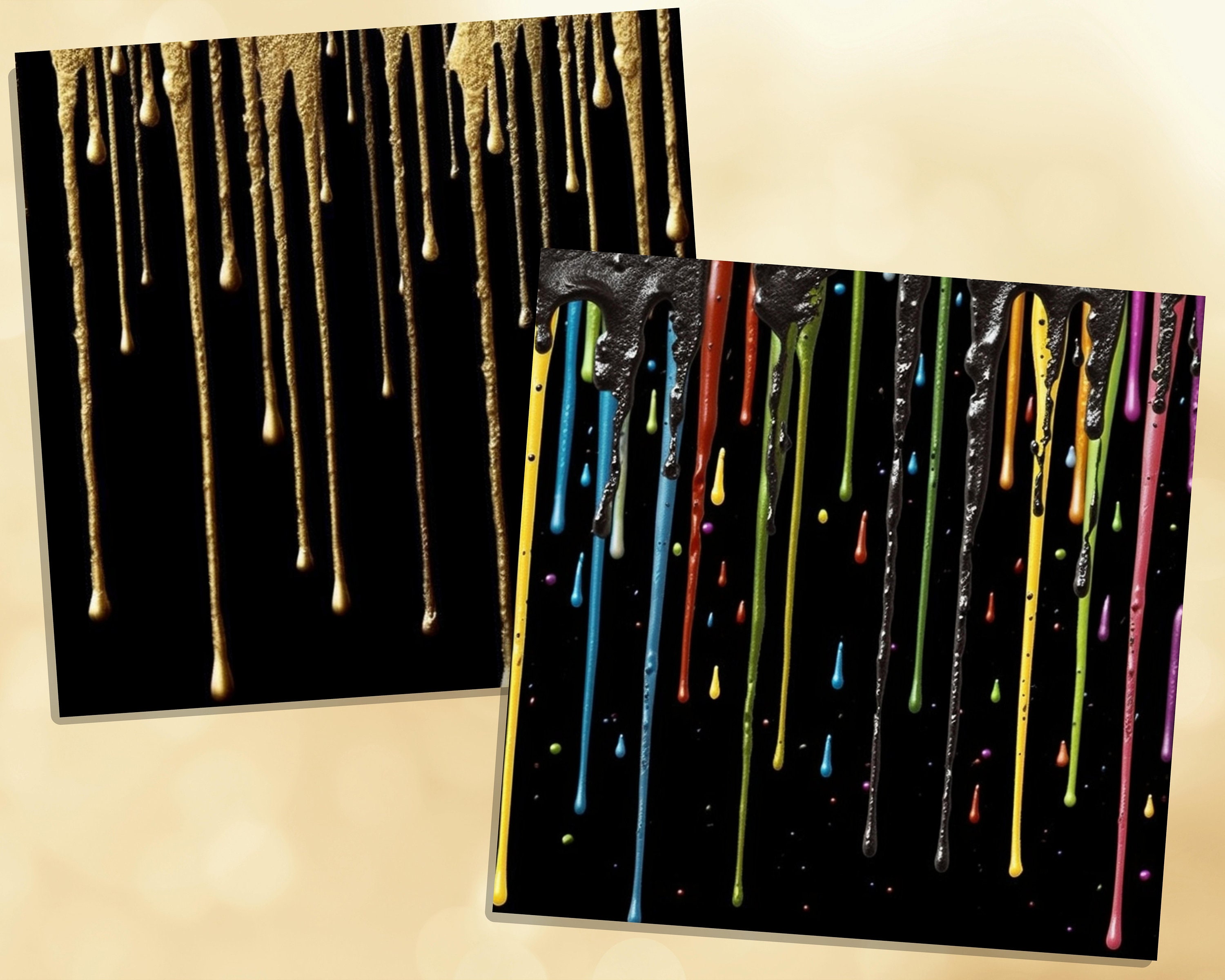 Printable Dark Dripping Glitter Digital Papers Drips Page - Etsy