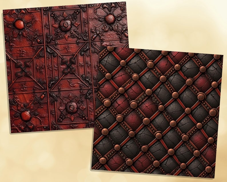 Printable Gothic Leather Digital Papers, Leather Textures Pages, Goth ...