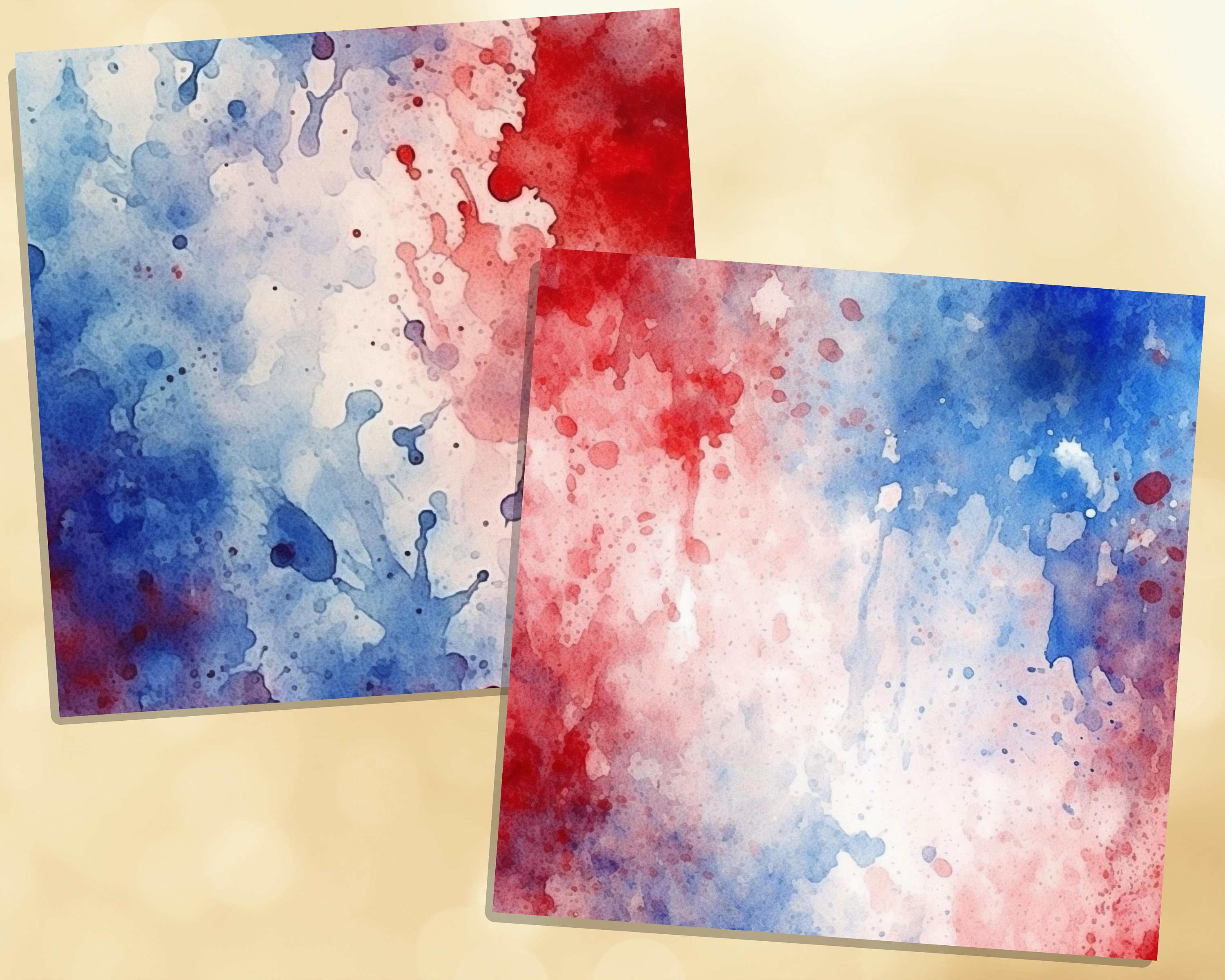 Printable Red Blue Watercolor Digital Paper Abstract Page - Etsy