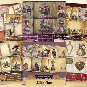 Printable Victorian Digital Papers Mega Bundle, Jane Austen Pages ...