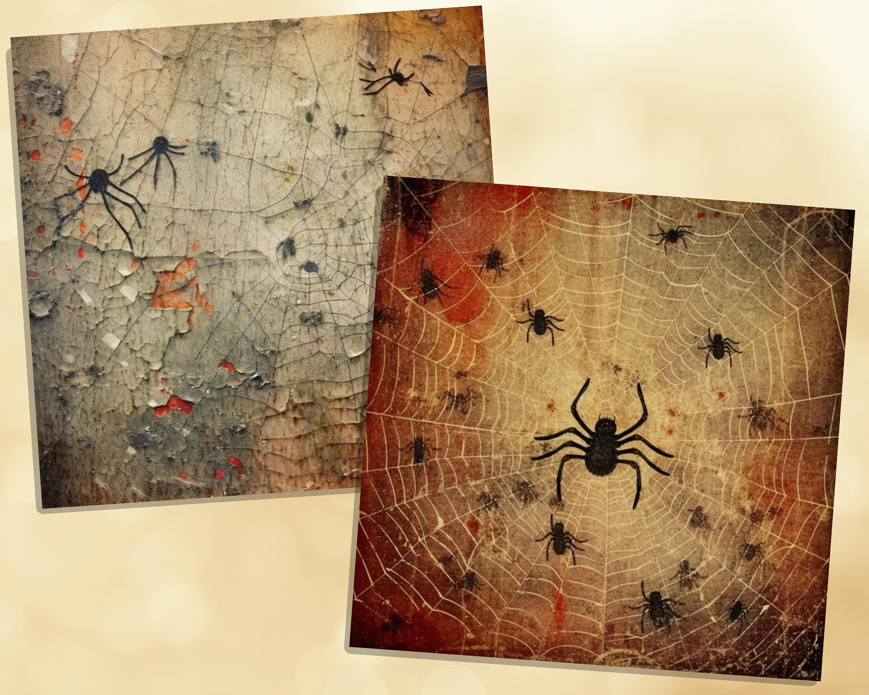 Printable Spider Grunge Cobweb Digital Paper, Halloween Page ...