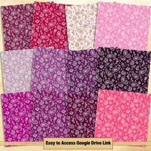 Printable 200 Seamless Paisley Pattern Digital Papers, Paisley Colour ...