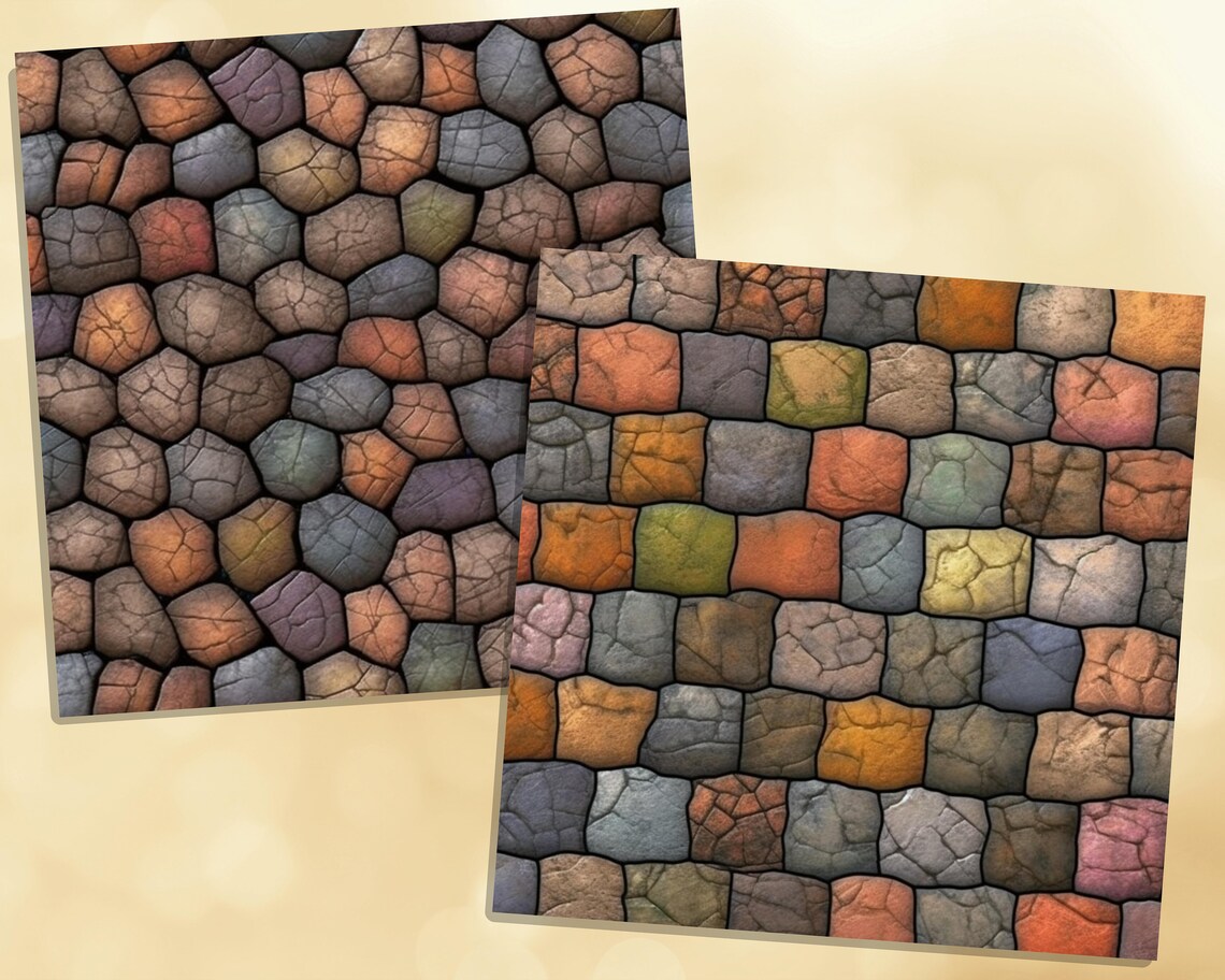 Printable Cobblestone Textures Digital Papers, Rustic Stone Pages ...