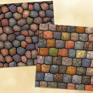 Printable Cobblestone Textures Digital Papers, Rustic Stone Pages ...