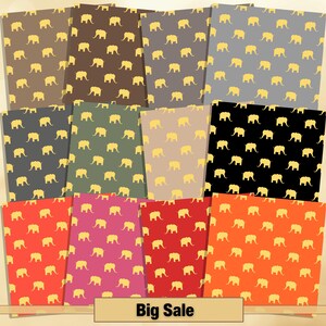 Printable 200 Seamless Elephant Pattern Digital Papers, Elephant ...