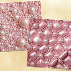 Printable Pink Pearl Digital Paper, Pearl Patterns Page, Silk & Pearl ...