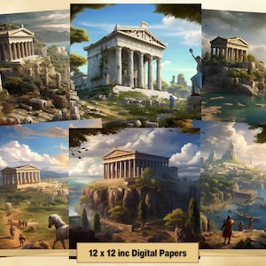 Printable Ancient Greek Digital Papers, Greek Mythology Pages, Greek ...