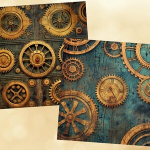 Printable Steampunk Digital Papers, Industrial Pages, Masculine ...