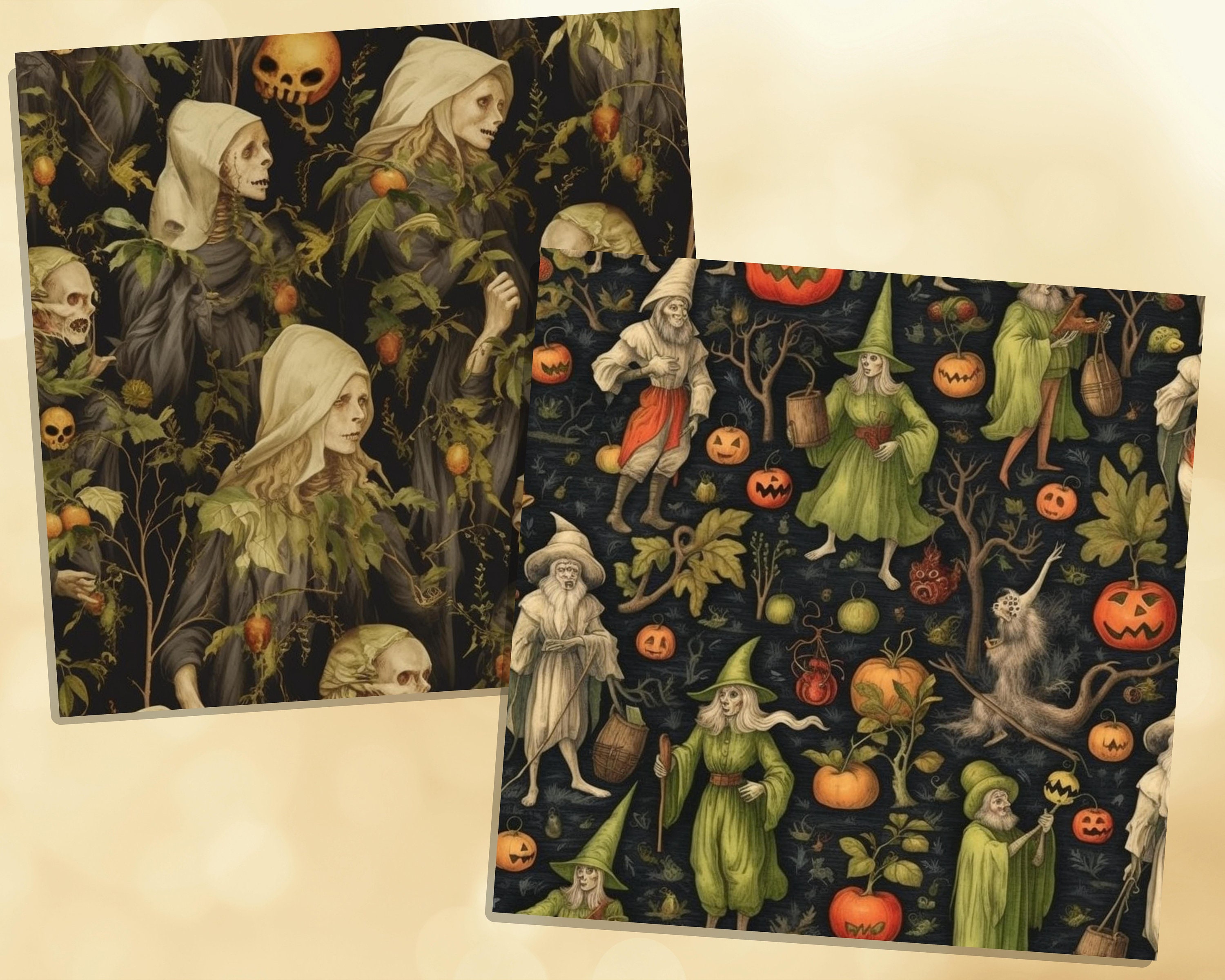 Printable Goblin Forest Digital Papers, Witchy Pages, Scary Background ...