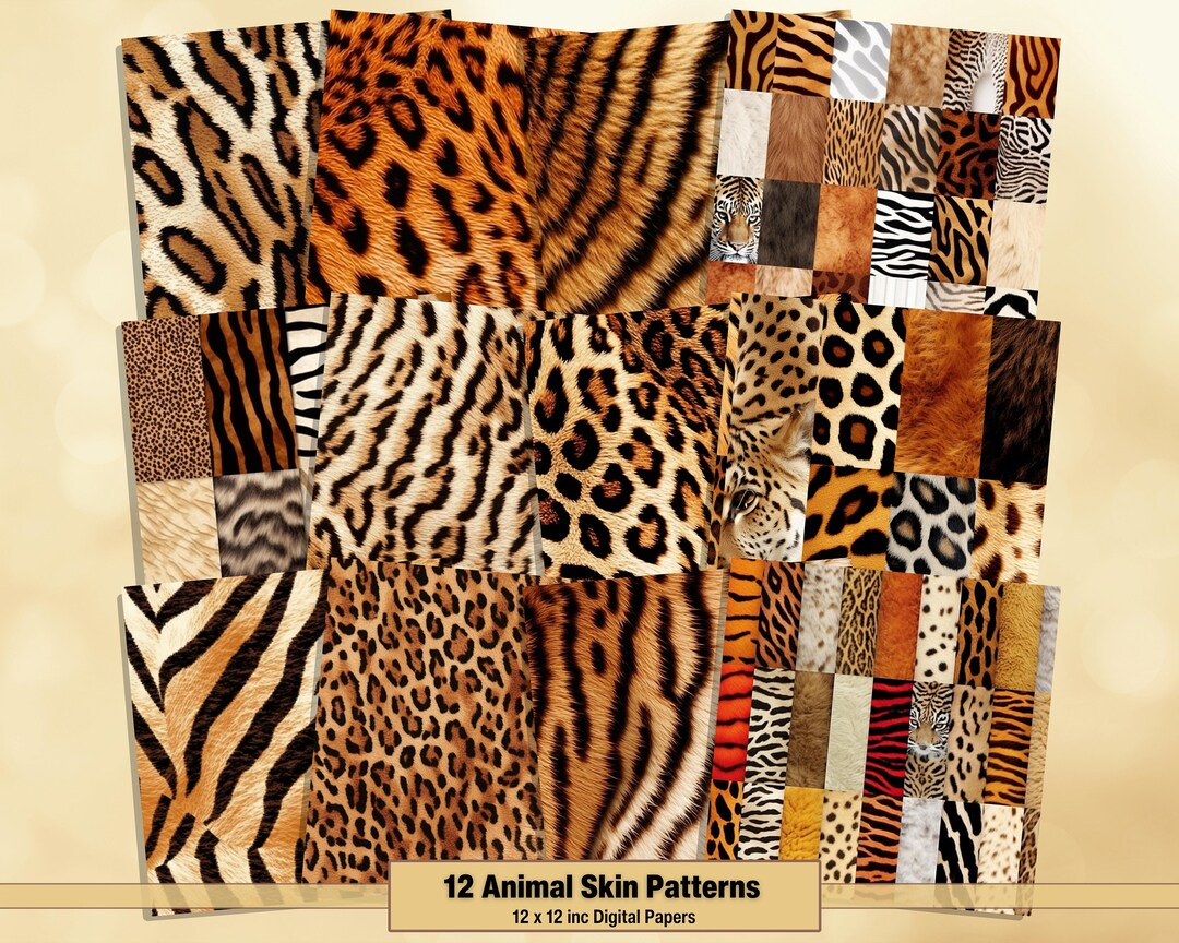 Printable Animal Skin Patterns Digital Papers, Safari Patterns Pages ...