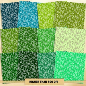 Printable 200 Seamless Paisley Pattern Digital Papers, Paisley Colour ...