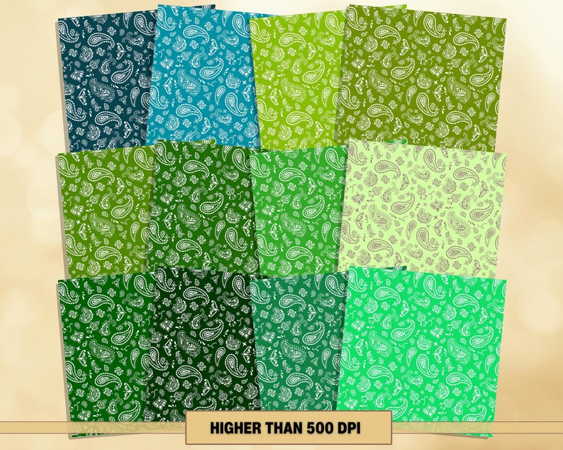 Printable 200 Seamless Paisley Pattern Digital Papers, Paisley Colour ...