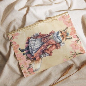 Printable Fox Fancy Paper, Dressed Foxes Ephemera, Victorian Fox Page ...