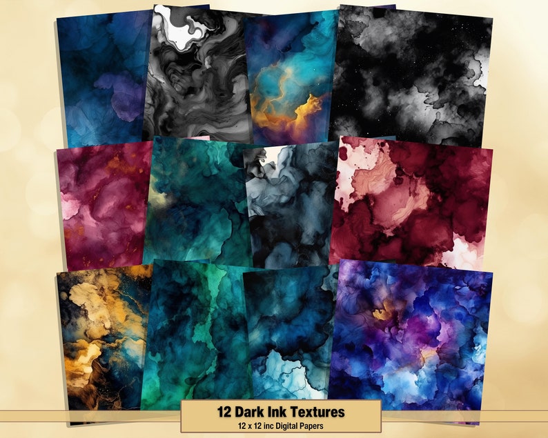 Printable Dark Ink Textures Digital Papers Alcohol Ink Pages - Etsy