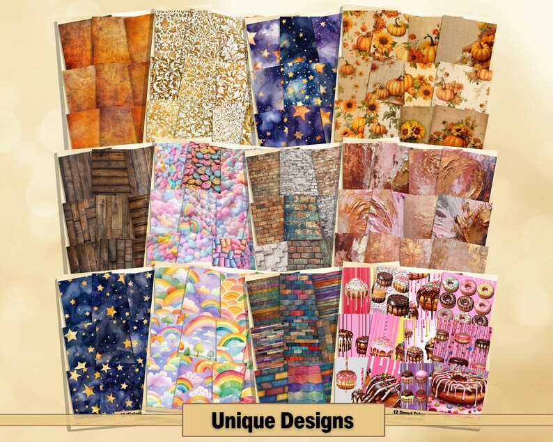 Printable Backgrounds Digital Papers Mega Bundle, Textures Pages ...