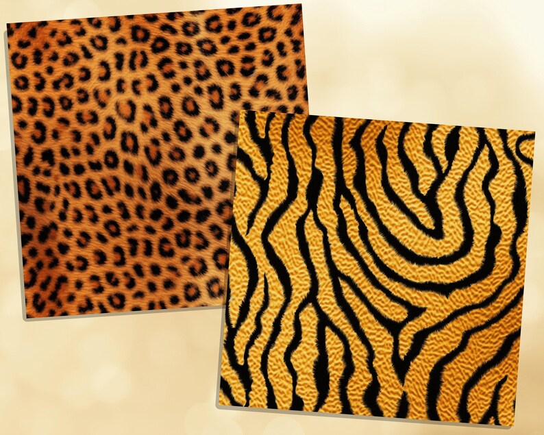 Printable Animal Skin Patterns Digital Papers Tiger Pages - Etsy