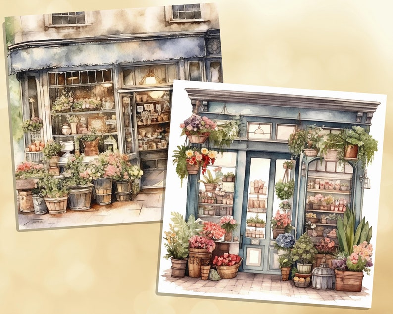 Printable Vintage Flower Shop Digital Paper Floral Pages - Etsy