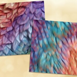 Printable Iridescent Fur Textures Digital Papers, Rainbow Fur Pages ...