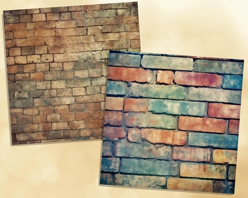 Printable Brick Textures Digital Papers, Rustic Brick Wall Pages ...