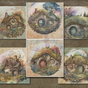 Printable Fairy House Digital Paper, Magical Forest Ephemera ...