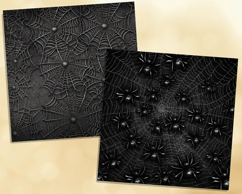 Printable Creepy Spider Digital Paper Scary Cobweb Pages - Etsy